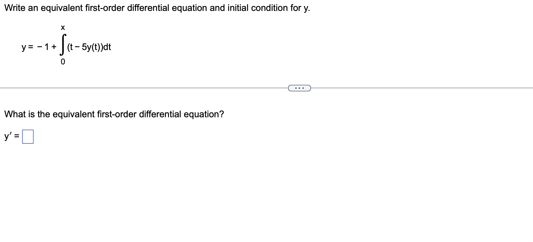 Solved Write an equivalent first-order differential equation | Chegg.com
