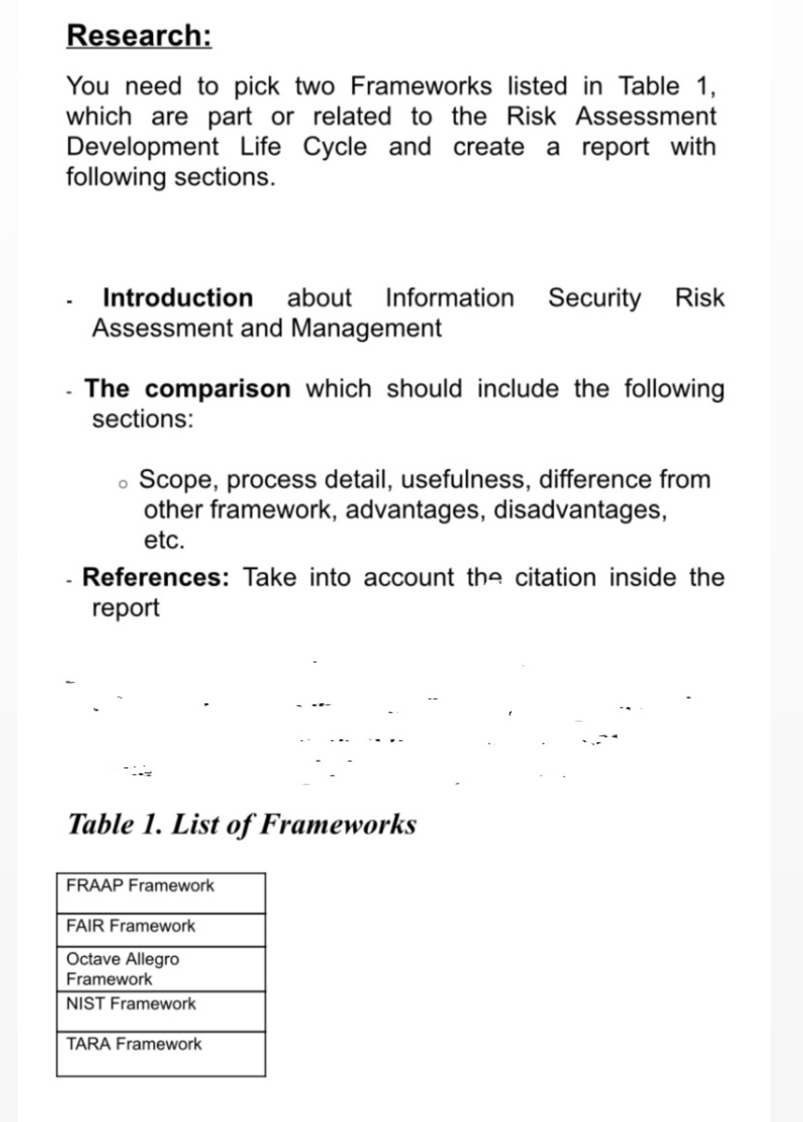 Solved Research:You need to pick two Frameworks listed in | Chegg.com