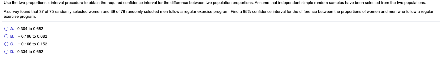 Solved Use the two-proportions z-interval procedure to | Chegg.com