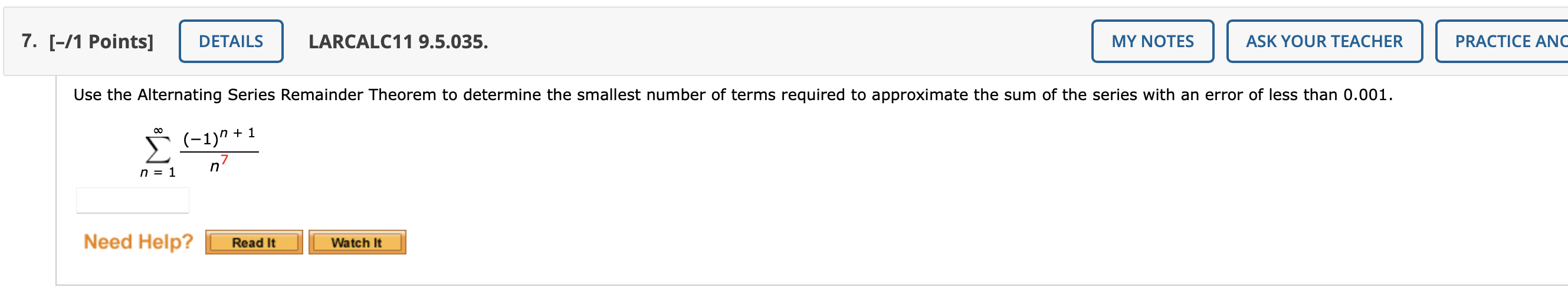 Solved Use The Alternating Series Remainder Theorem To