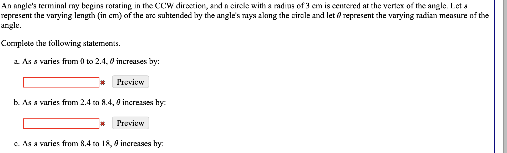 Solved An angle's terminal ray begins rotating in the CCW | Chegg.com