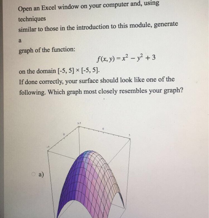 Solved Open an Excel window on your computer and, using | Chegg.com