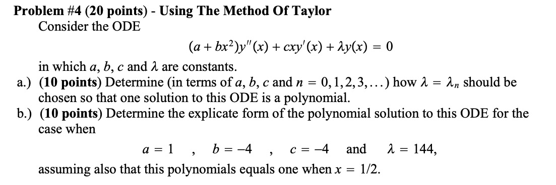 Solved Problem #4 (20 ﻿points) - ﻿Using The Method Of | Chegg.com