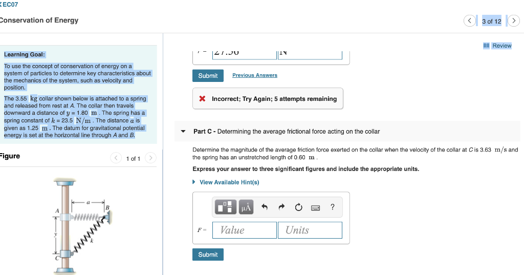 Solved 3 of 12 Review Learning Goal: To use the | Chegg.com