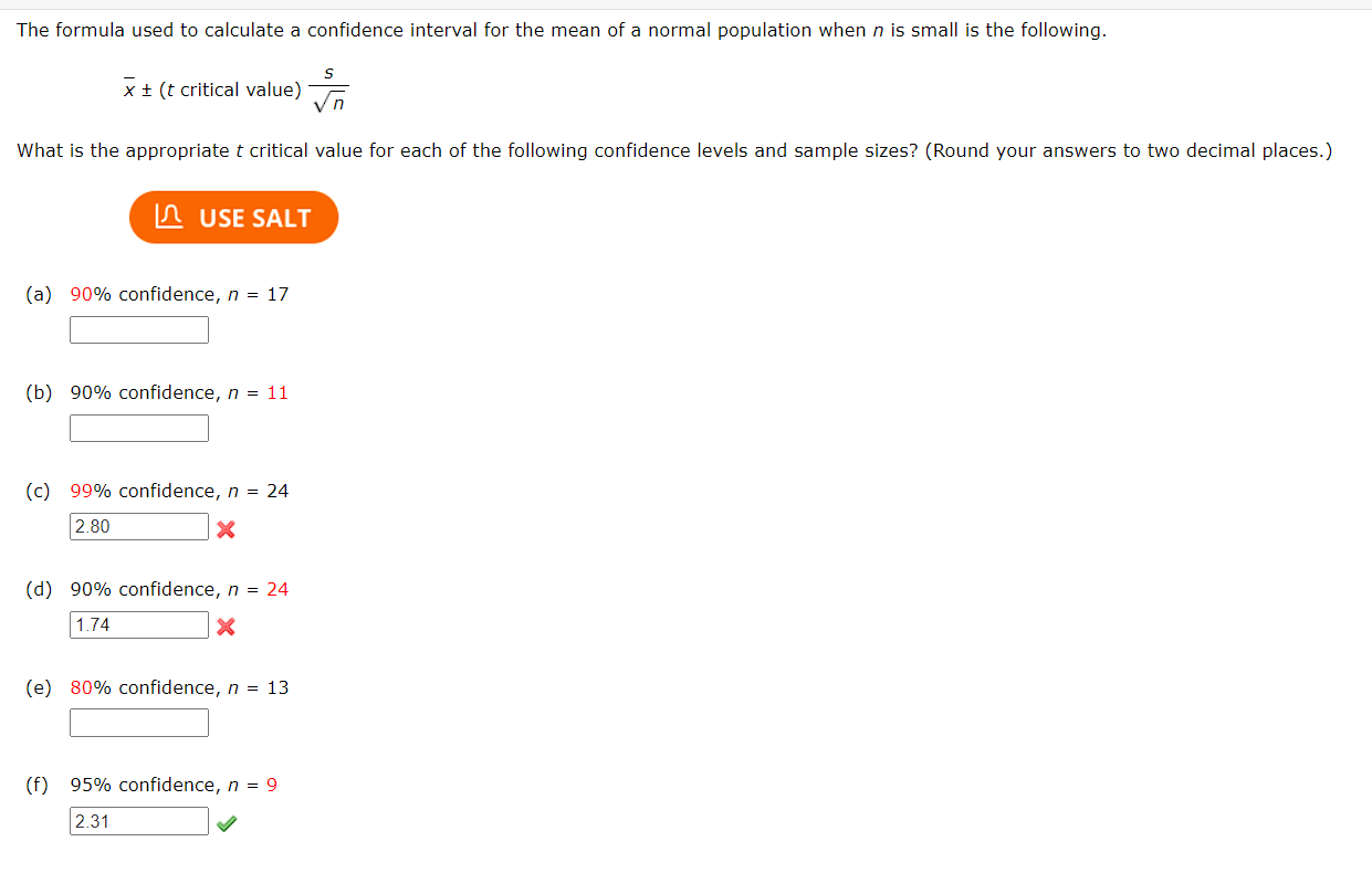 Solved The formula used to calculate a confidence interval | Chegg.com