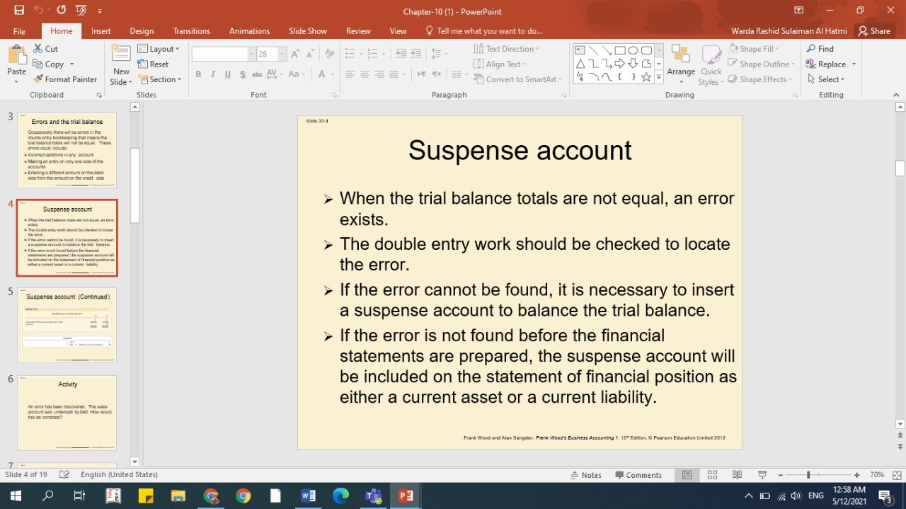 Solved 1. What is the Suspense account? 2. Why need to | Chegg.com