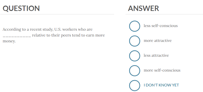 Solved QUESTION ANSWER According to a recent study, U.S. | Chegg.com