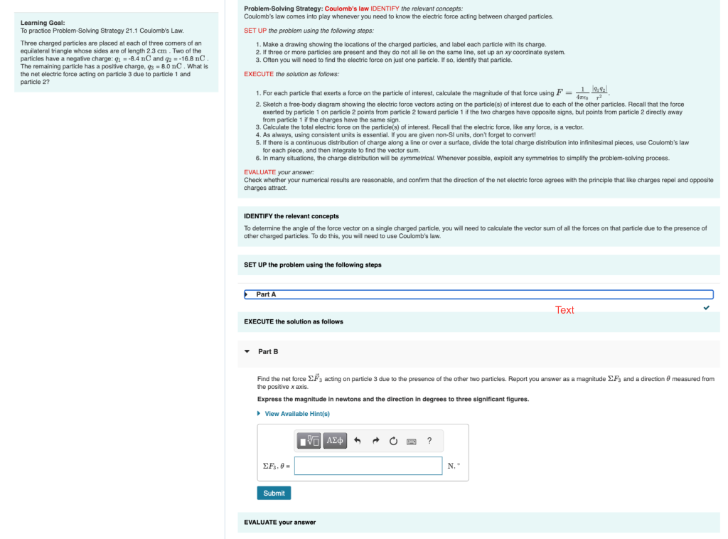 Solved Problem-Solving Strategy: Coulomb's law IDENTIFY the | Chegg.com
