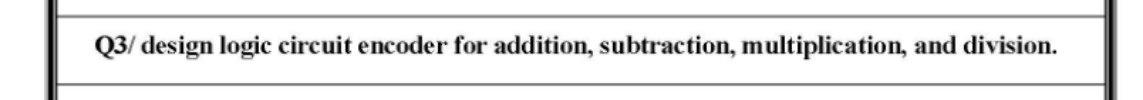 Solved Q3/ design logic circuit encoder for addition, | Chegg.com