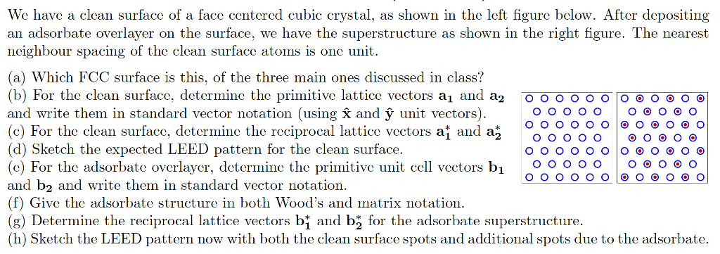 We have a clean surface of a face centered cubic | Chegg.com