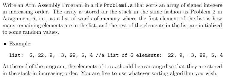 Solved Write an Arm Assembly Program in a file Problem1.s | Chegg.com