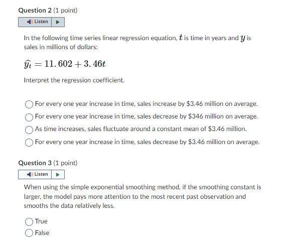 Solved In the following time series linear regression | Chegg.com