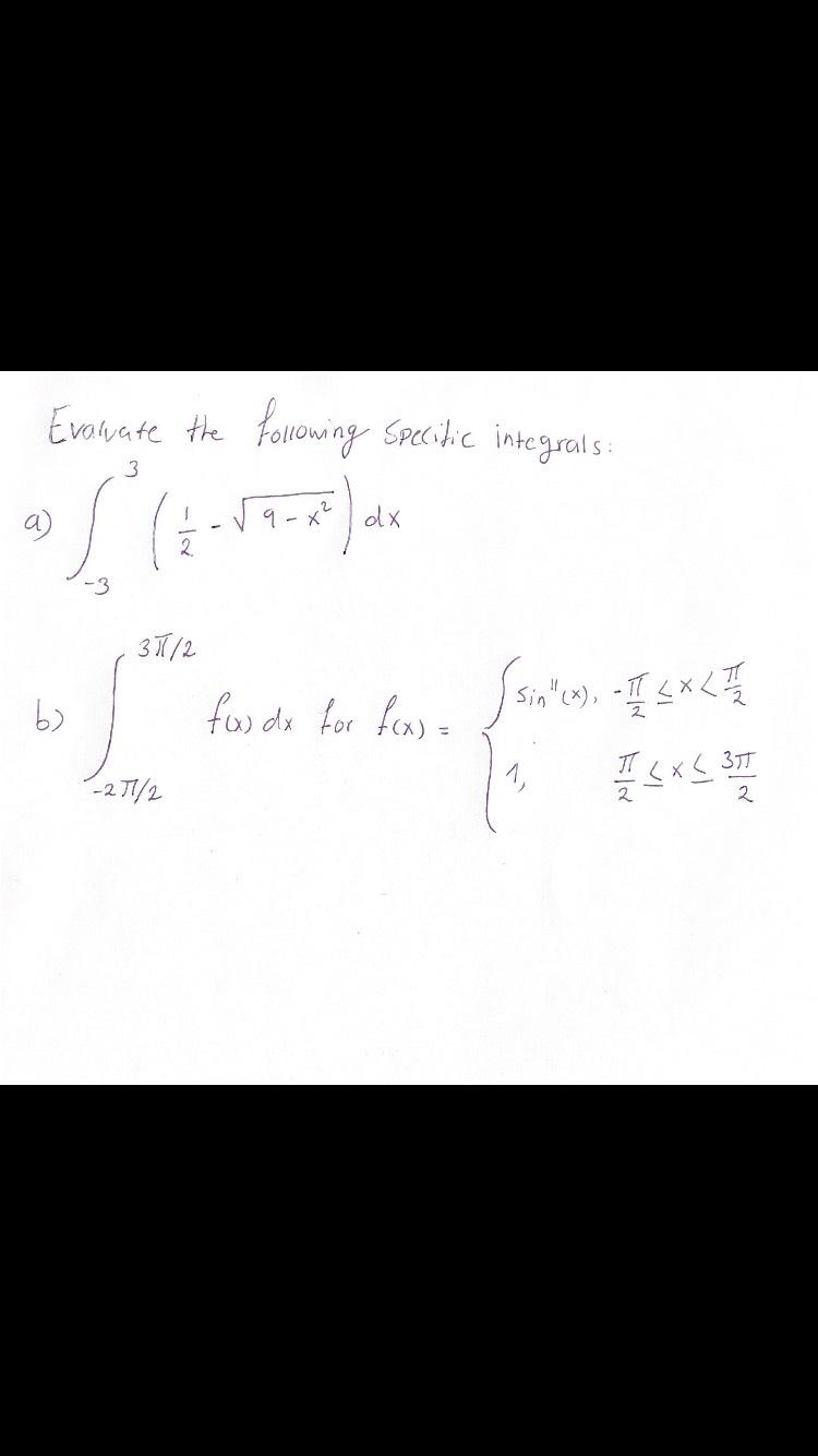 Solved Evowrate the following Specific integrals 9-8² dx | Chegg.com