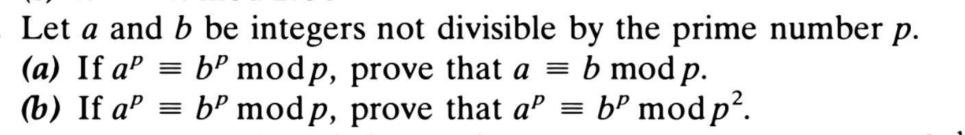Solved Let a and b be integers not divisible by the prime | Chegg.com