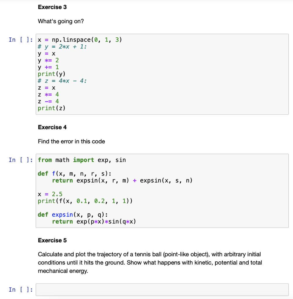 Solved What's going on? Exercise 4 Find the error in this | Chegg.com