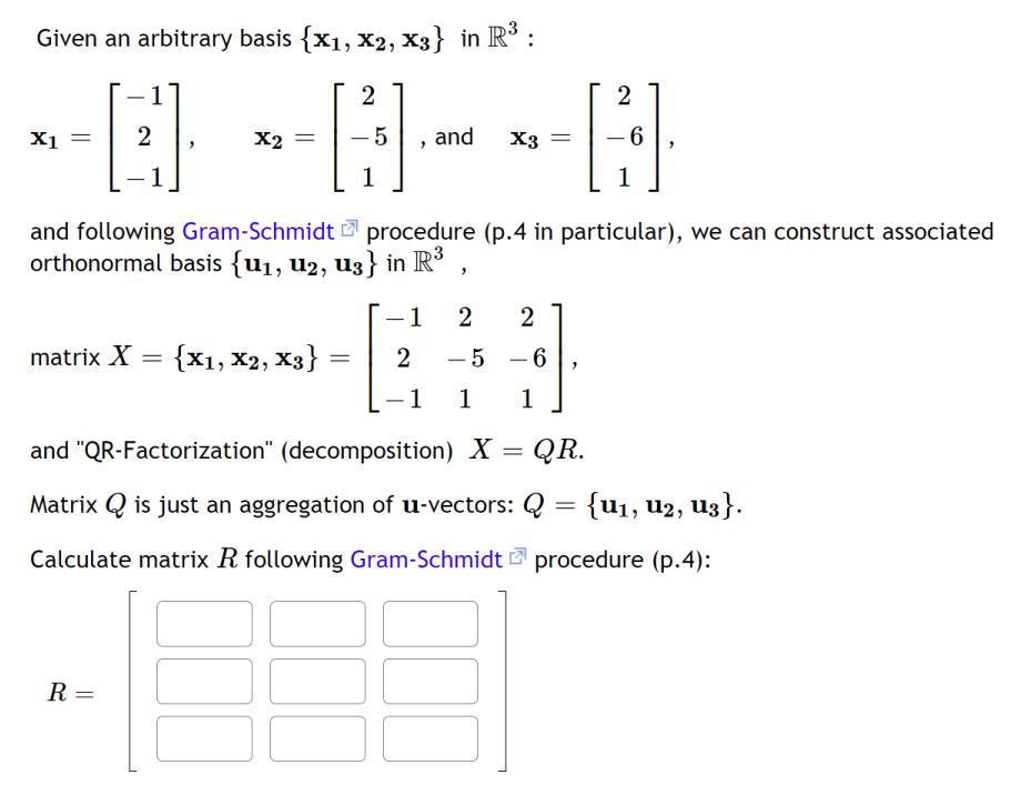 Solved Given an arbitrary basis {x1,x2,x3} in R3 : | Chegg.com