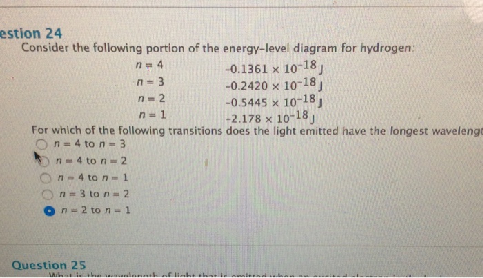 Solved Consider the following portion of the energy-level | Chegg.com