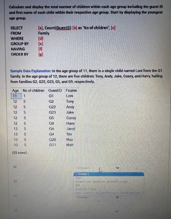 Solved Calculate and display the total number of children | Chegg.com