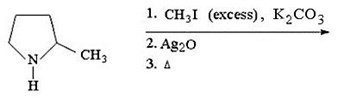 Solved 1. CH3I (excess), K2CO3 2. Ag2O 3. Δ | Chegg.com