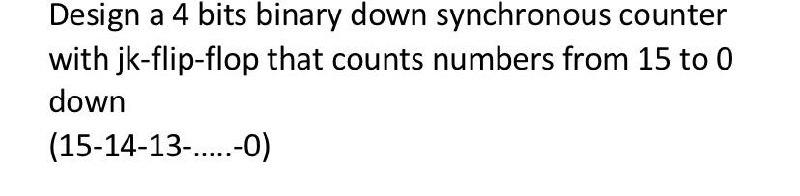 Solved Design a 4 bits binary down synchronous counter with | Chegg.com