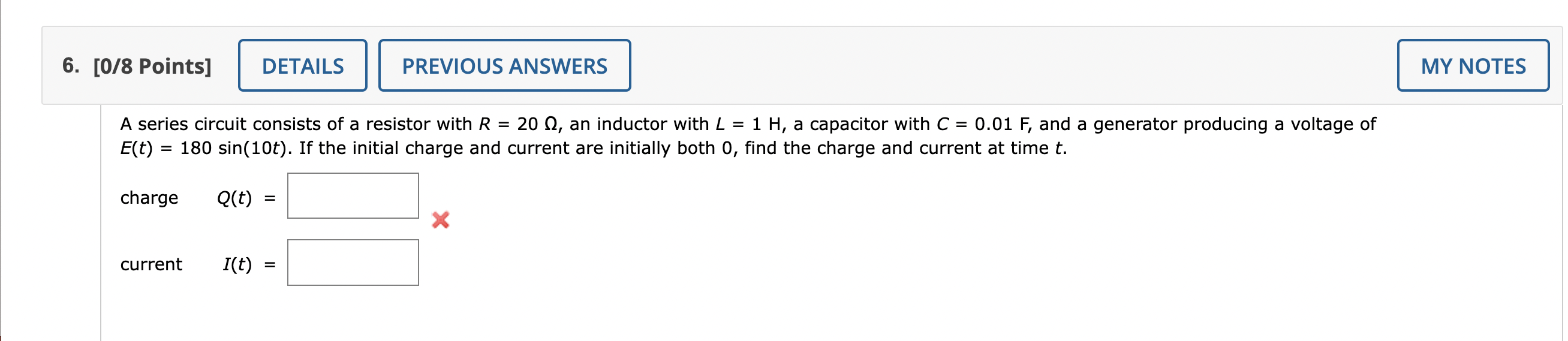A Series Circuit Consists Of A Resistor With R 20Ω