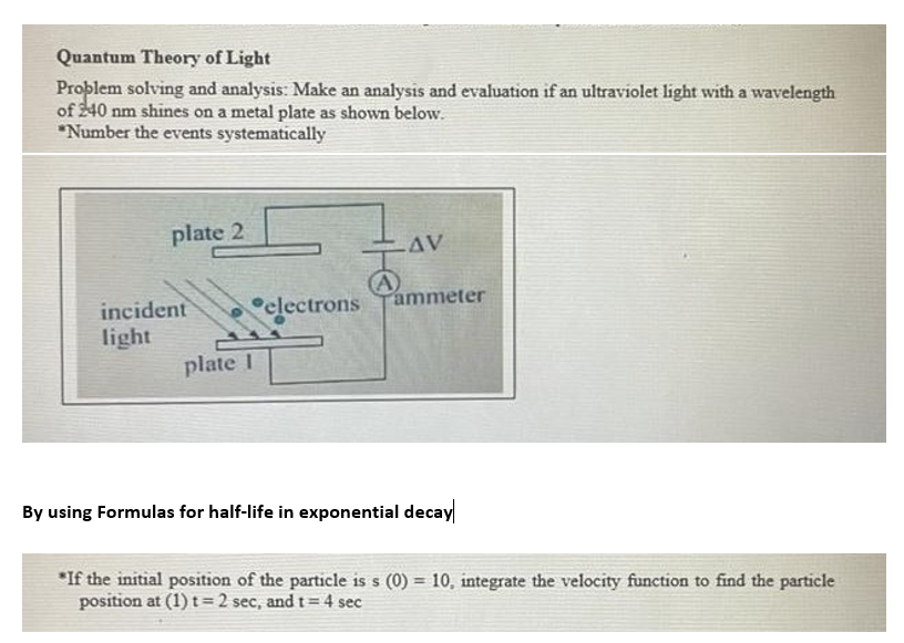 Solved Quantum Theory of Light Problem solving and analysis: | Chegg.com