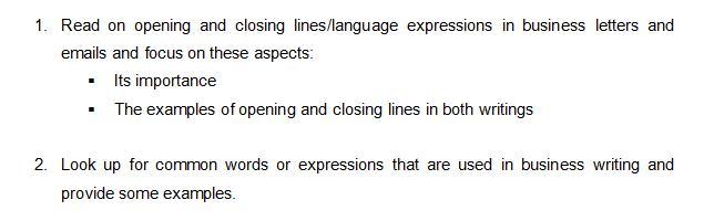 Solved 1. Read on opening and closing lines/language | Chegg.com