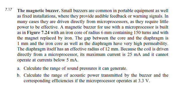 7.17 The magnetic buzzer. Small buzzers are common in | Chegg.com