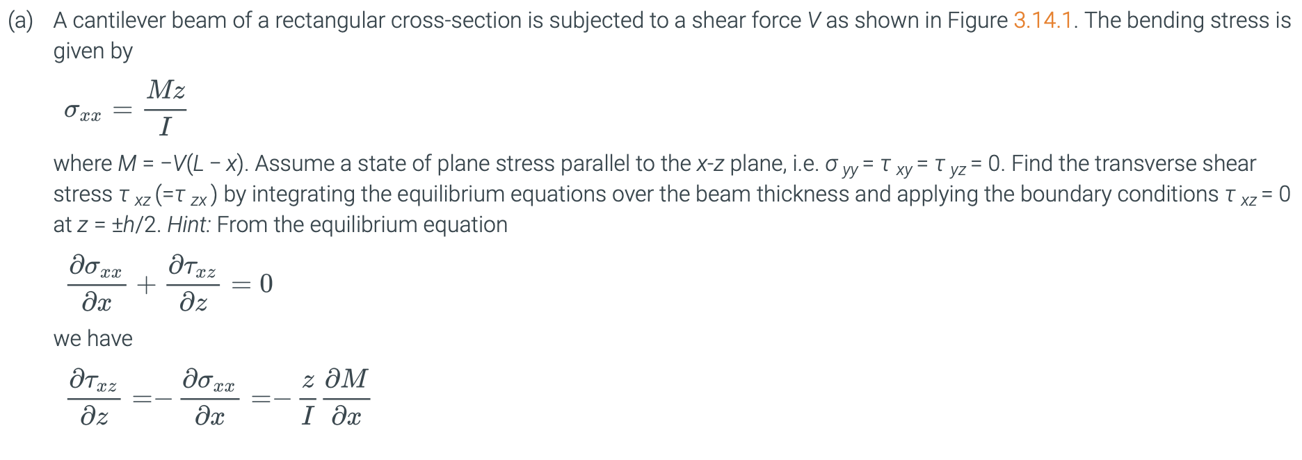 Solved Oxx (a) A cantilever beam of a rectangular | Chegg.com