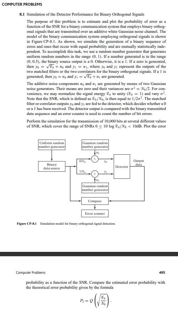 Solved COMPUTER PROBLEMS system 8.1 Simulation of the | Chegg.com