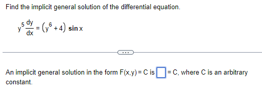 Solved Find the implicit general solution of the | Chegg.com
