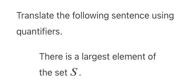 Solved Translate the following sentence using quantifiers. | Chegg.com