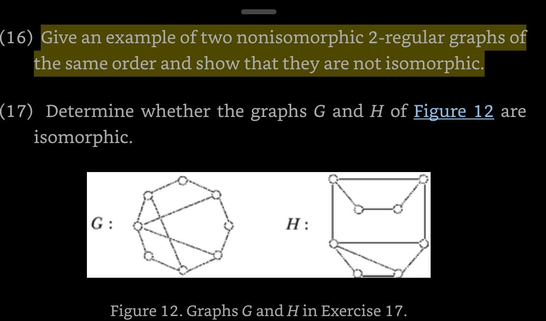Solved (16) Give an example of two nonisomorphic 2-regular | Chegg.com