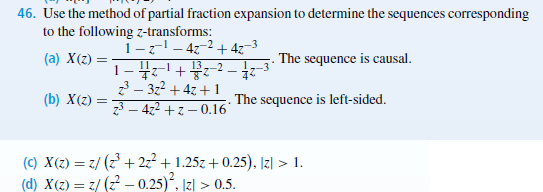 Solved 46. Use the method of partial fraction expansion to | Chegg.com