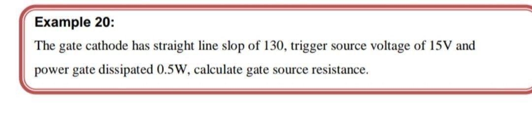Solved Example 20: The gate cathode has straight line slop | Chegg.com