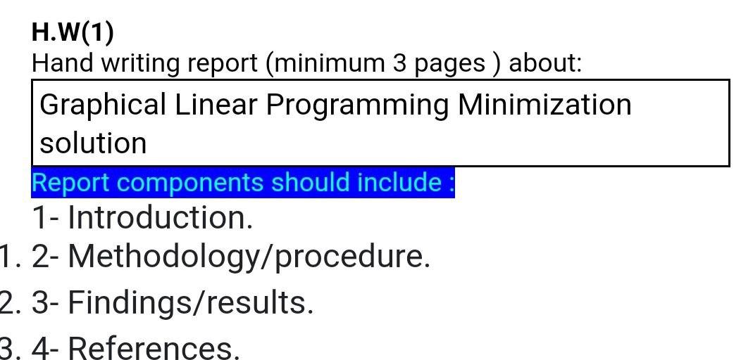Solved H.W(1) Hand writing report (minimum 3 pages) about: | Chegg.com