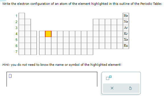 Solved Write the electron configuration of an atom of the | Chegg.com