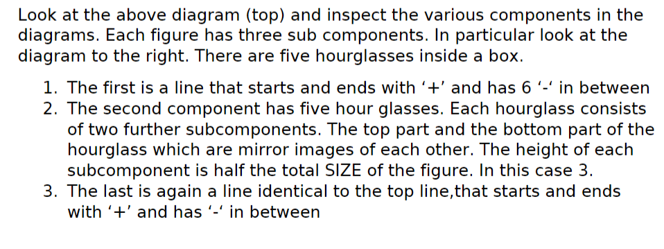Solved Write a complete Java program called HourGlass that | Chegg.com