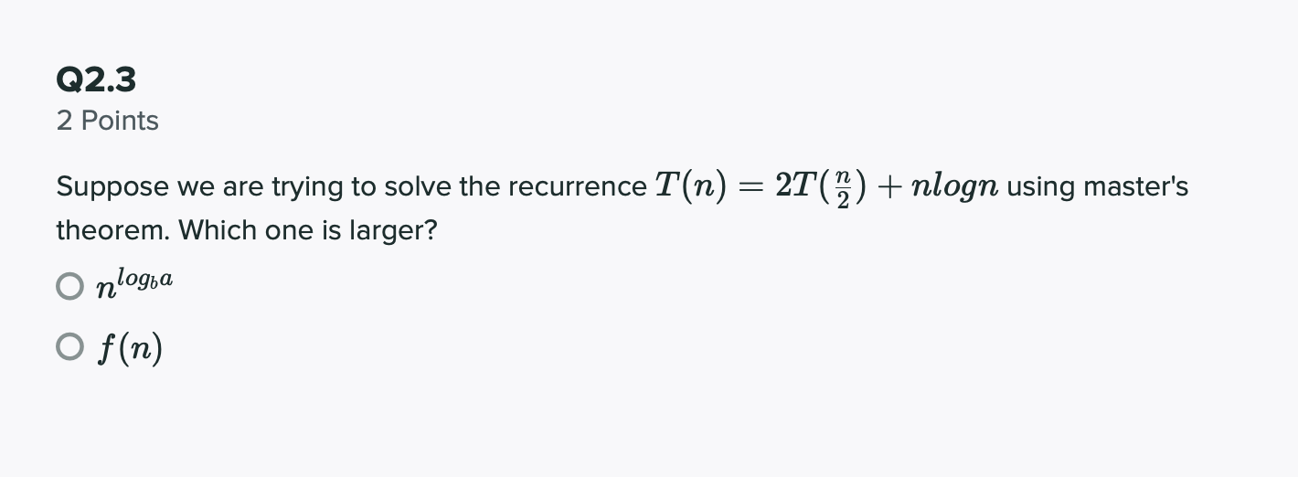 Solved The three cases defined in the master theorem are: | Chegg.com