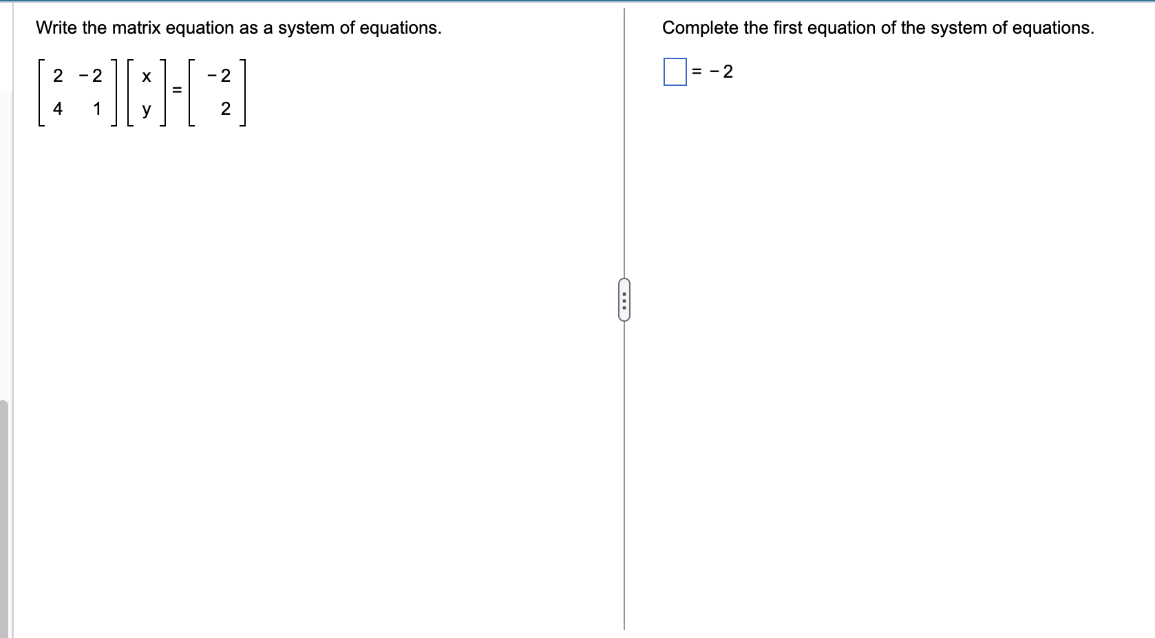 Solved Write the matrix equation as a system of equations. | Chegg.com
