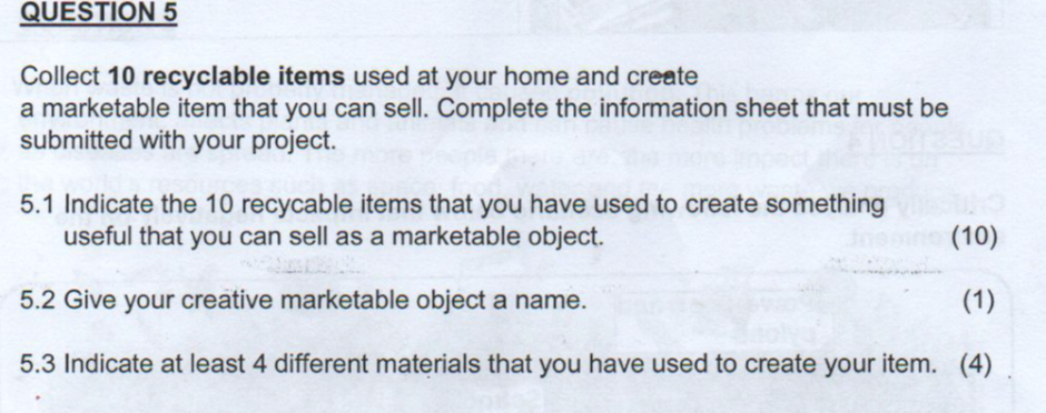 Solved Collect 10 recyclable items used at your home and | Chegg.com
