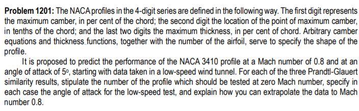 Problem 1201: The NACA profiles in the 4-digit series | Chegg.com