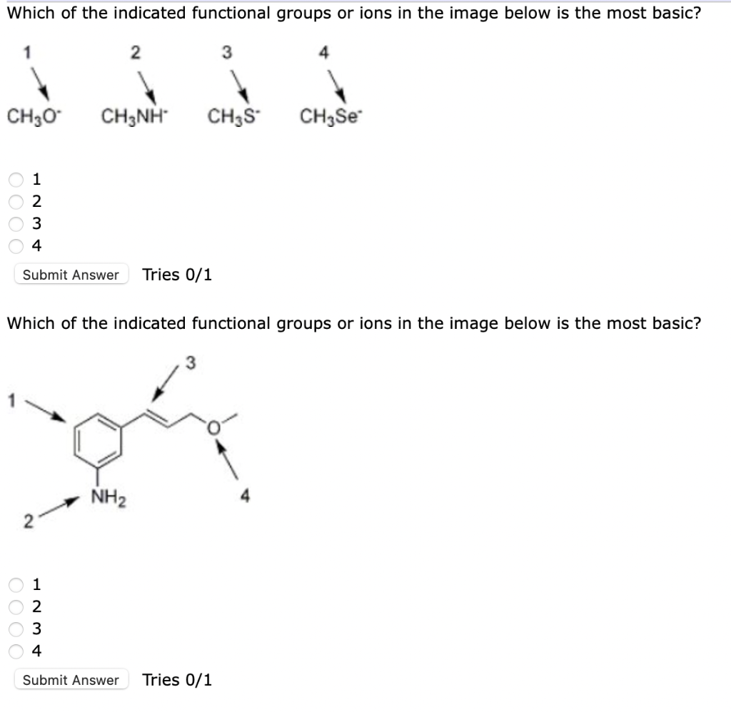 Solved Which of the indicated functional groups or ions in | Chegg.com