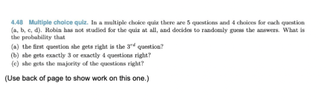 Solved 4.48 Multiple choice quiz. In a multiple choice quiz | Chegg.com