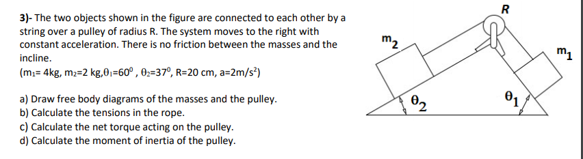 Solved R 3)- The two objects shown in the figure are | Chegg.com