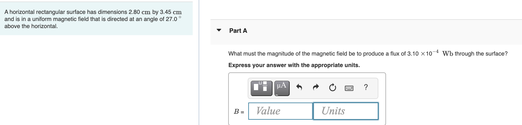 Solved A horizontal rectangular surface has dimensions 2.80 | Chegg.com