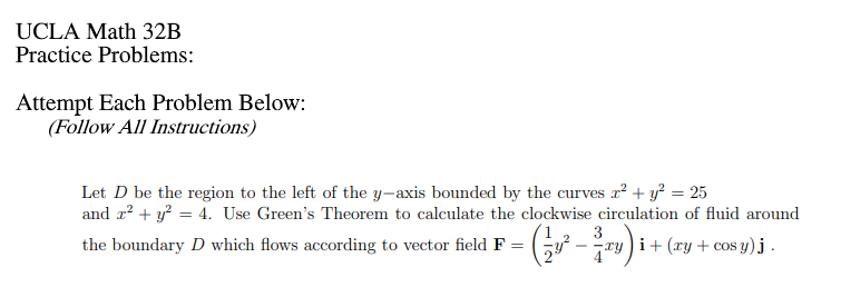Solved UCLA Math 32B Practice Problems: Attempt Each Problem | Chegg.com