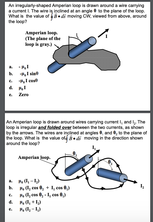Solved An irregularly-shaped Amperian loop is drawn around a | Chegg.com