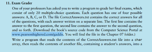 Solved Programming Challenge: 11 - E x a m Grader | Chegg.com
