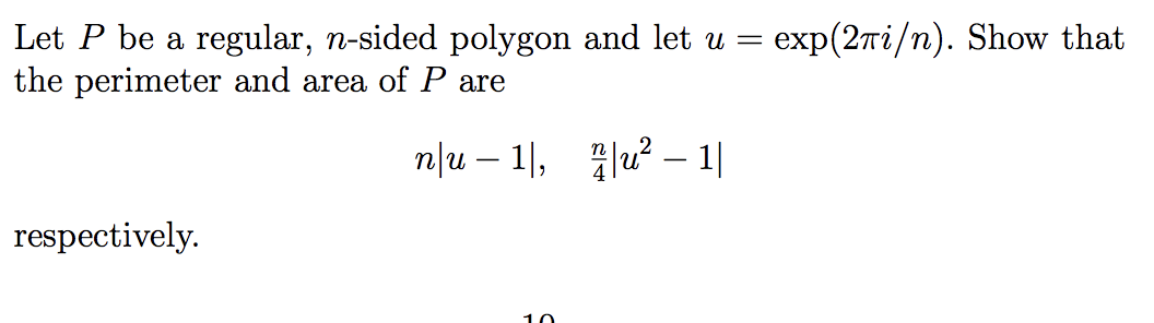 Solved Let P be a regular, n-sided polygon and let u = | Chegg.com